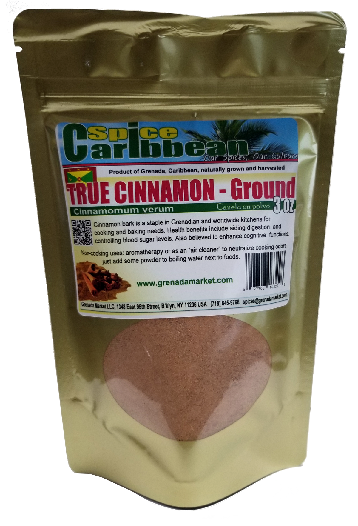 CINNAMON - GROUND - TRUE CINNAMON - (3 Oz). Grenada, Caribbean ...