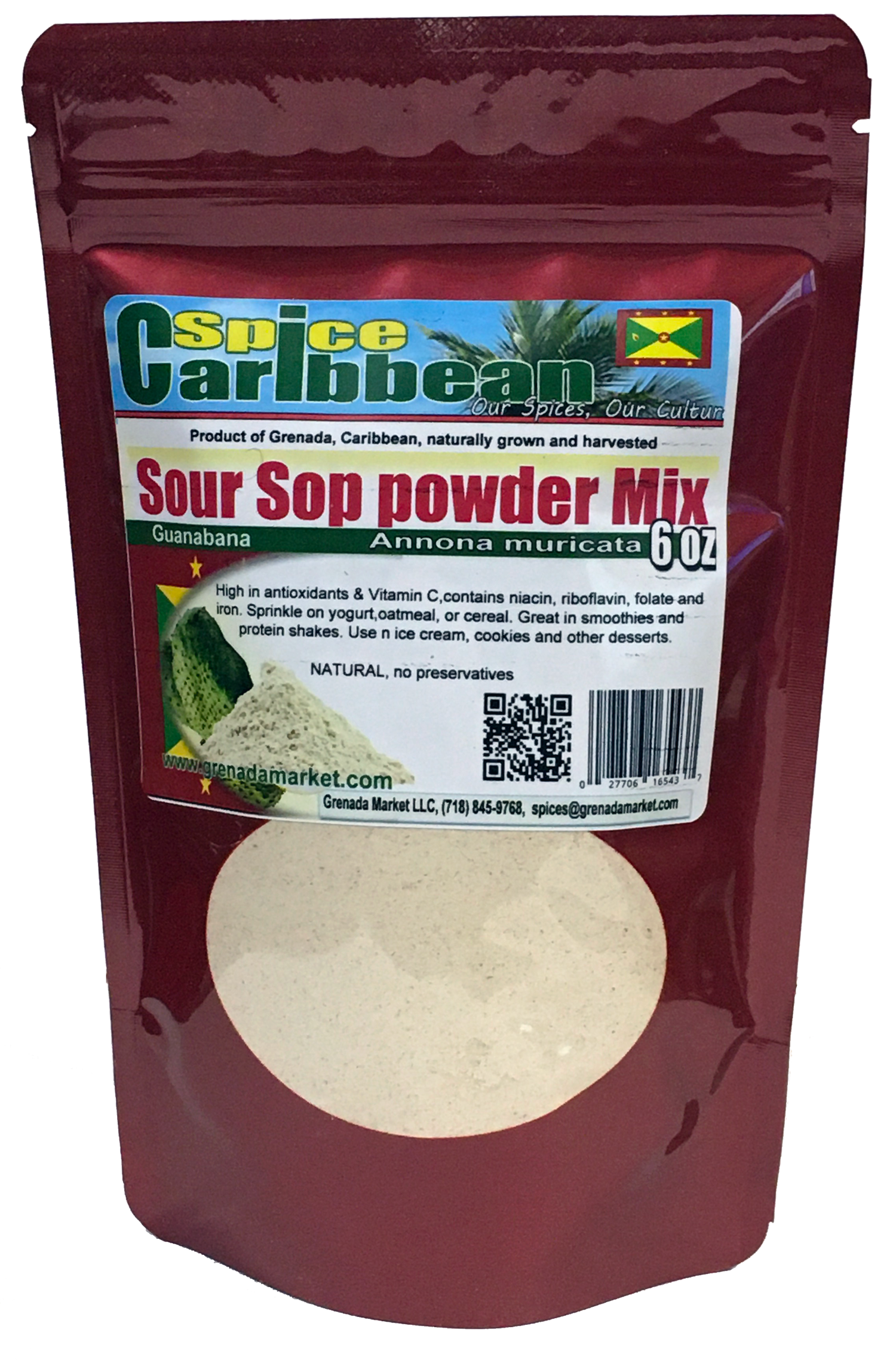 Sour Sop Fruit Powder (Organic, 12oz) - Grenada, Caribbean — Grenada Market